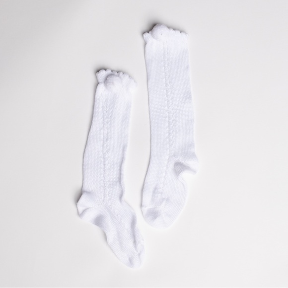Condor | Accessories | Condor Pom Pom Openwork Knee High Socks | Poshmark
